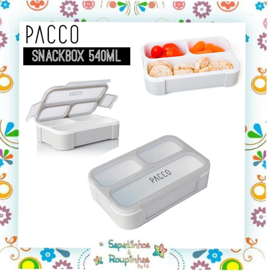 Pacco - Pote Hermético SnackBox 540ml - Sapatinhos & Roupinhas By Fê
