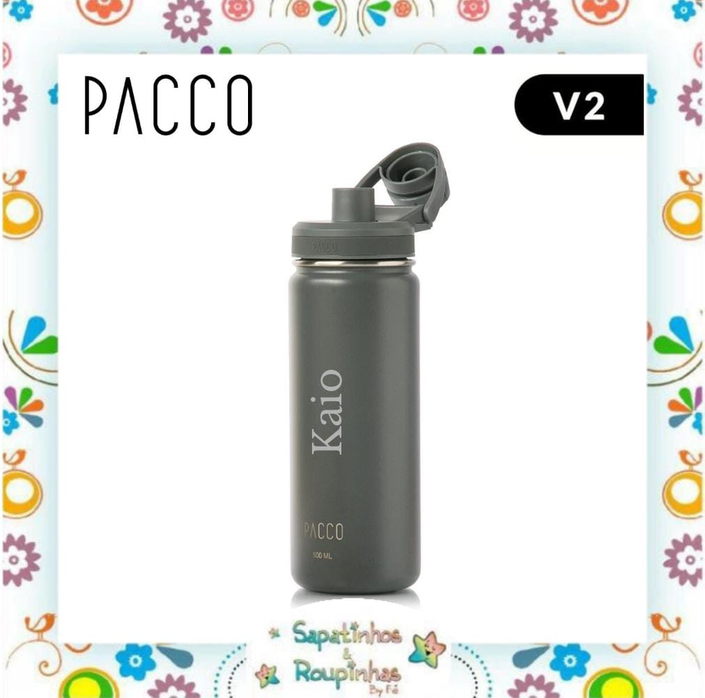 Pacco - Kit Pote Hermético SnackBox 540ml e Garrafa Térmica 500ml com ...